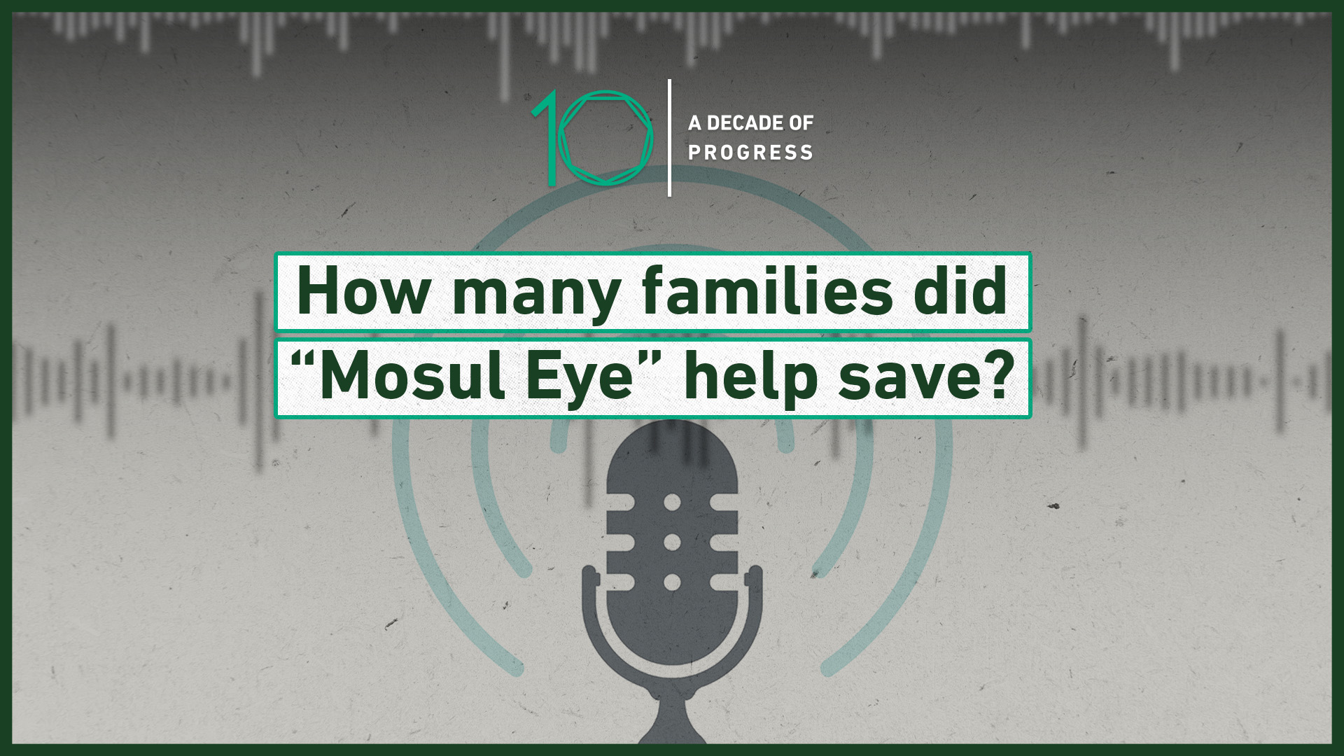 How many families did “Mosul Eye” help save?